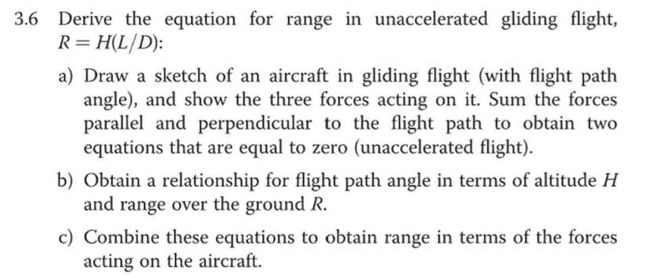 3.6 ﻿Derive the equation for range in ﻿unaccelerated | Chegg.com