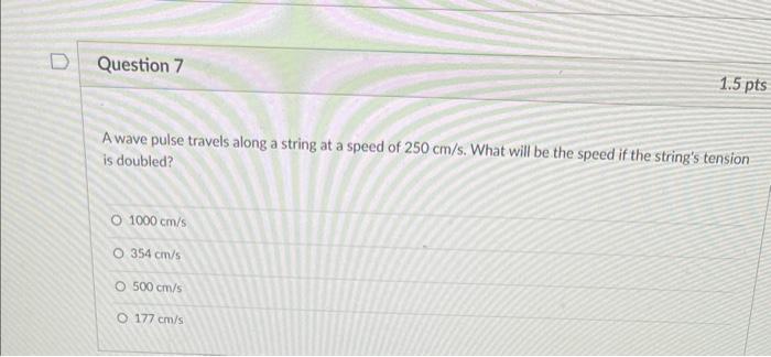 Solved A wave pulse travels along a string at a speed of 250 | Chegg.com