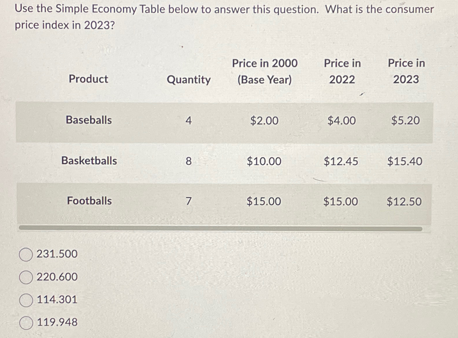 Solved Use the Simple Economy Table below to answer this | Chegg.com