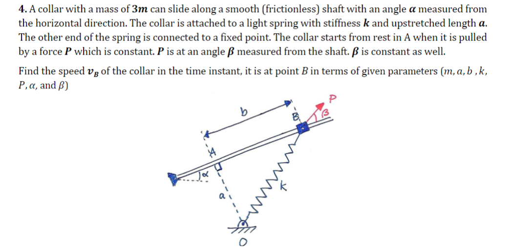 Solved A collar with a mass of 3m ﻿can slide along a smooth | Chegg.com