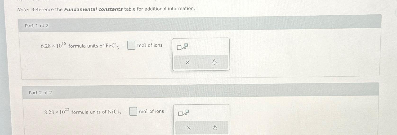Solved Note: Reference the Fundamental constants table for | Chegg.com