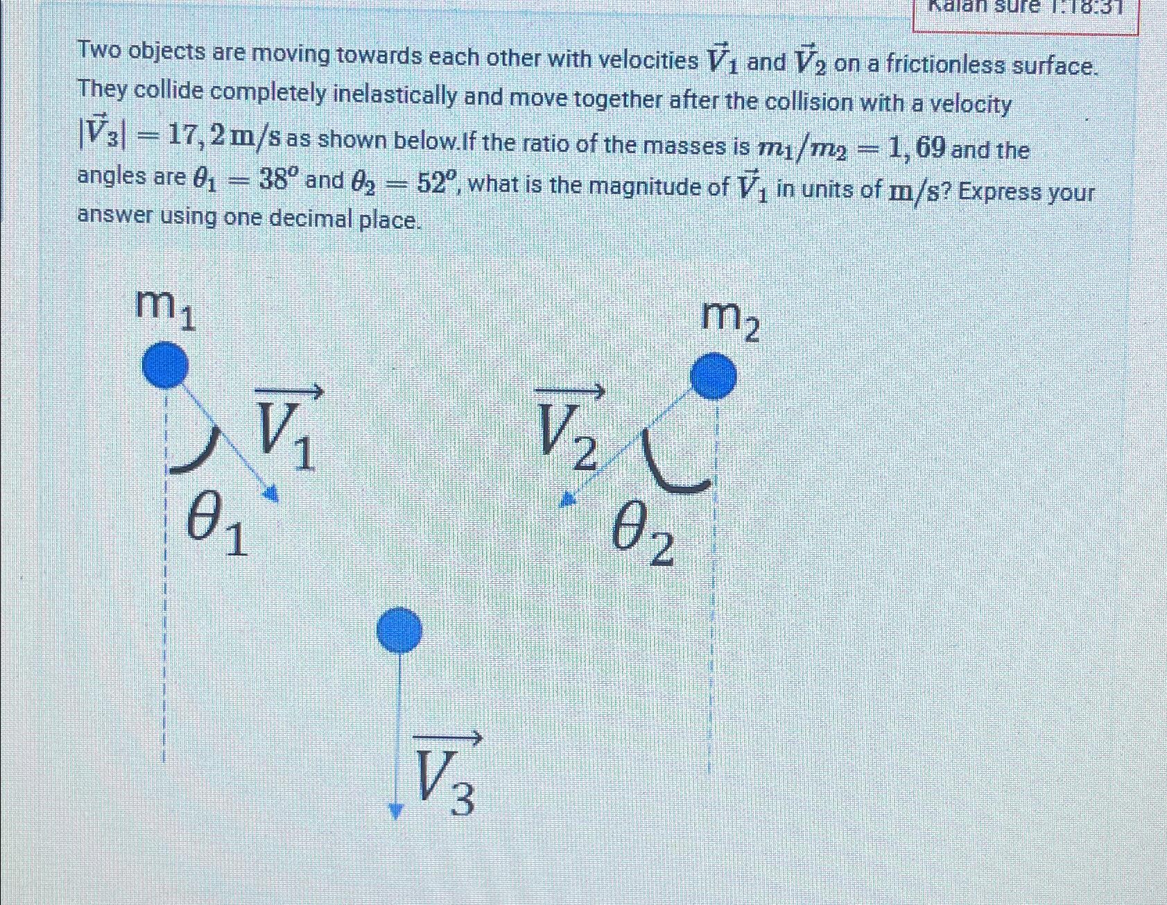 Two objects are moving towards each other with | Chegg.com