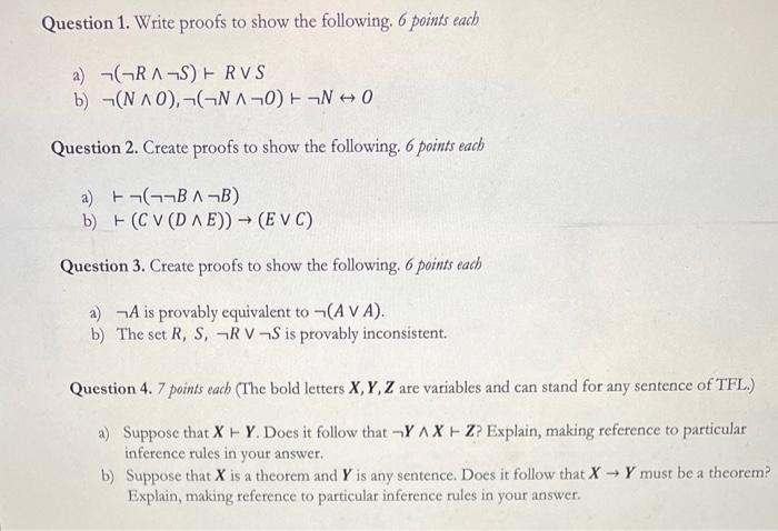 Question 1. Write proofs to show the following. 6 | Chegg.com