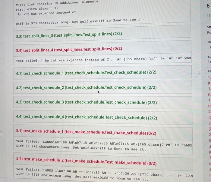Solved The pictures below shows my code, ALL the failed | Chegg.com