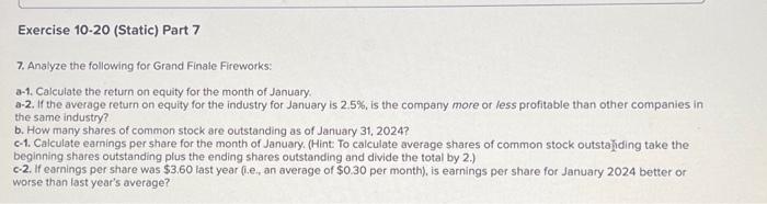 Solved Exercise 10-20 (Static) Complete the accounting cycle | Chegg.com