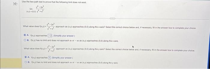 Solved Part 3 of 3 Use the two-path test to prove that the | Chegg.com
