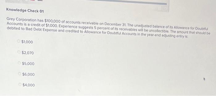 Solved Knowledge Check 01 On December 1, after making a | Chegg.com