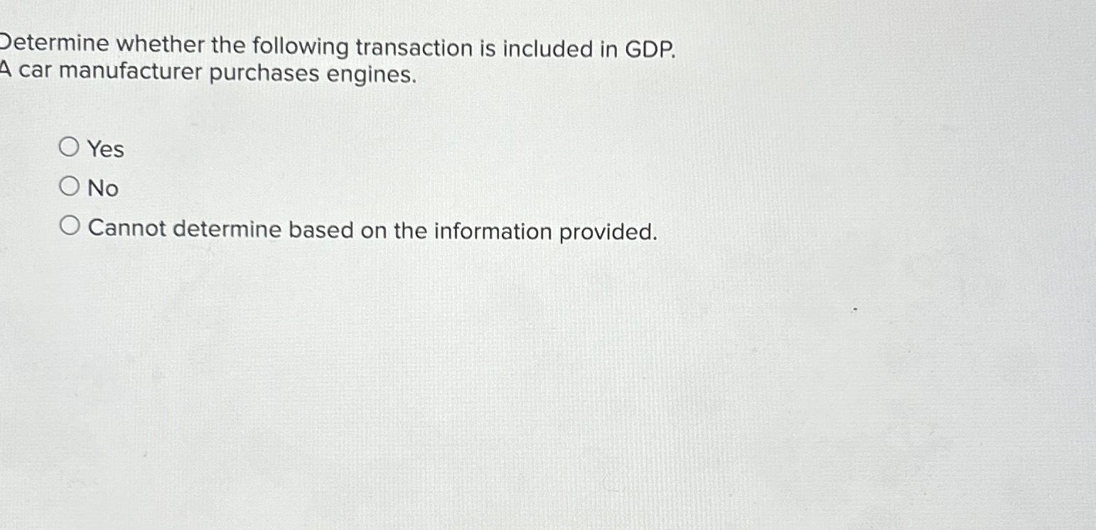 Solved Determine whether the following transaction is | Chegg.com