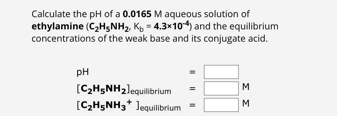 Solved Calculate the pH ﻿of a 0.0165M ﻿aqueous solution | Chegg.com