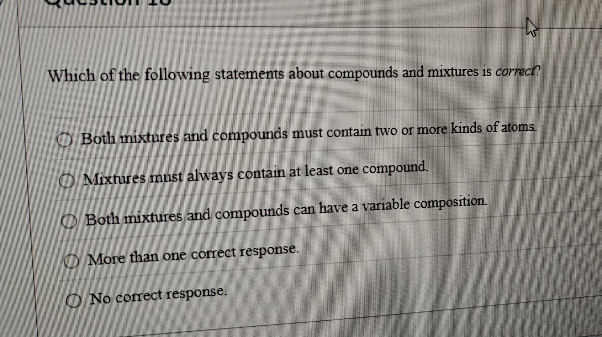 Solved Which of the following statements about compounds and | Chegg.com