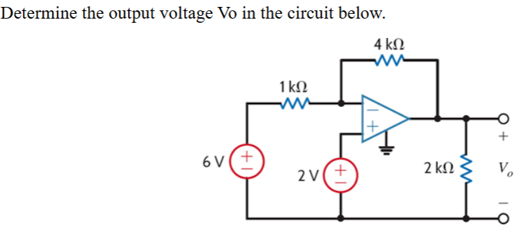 Solved Determine the output voltage Vo in the circuit below. | Chegg.com