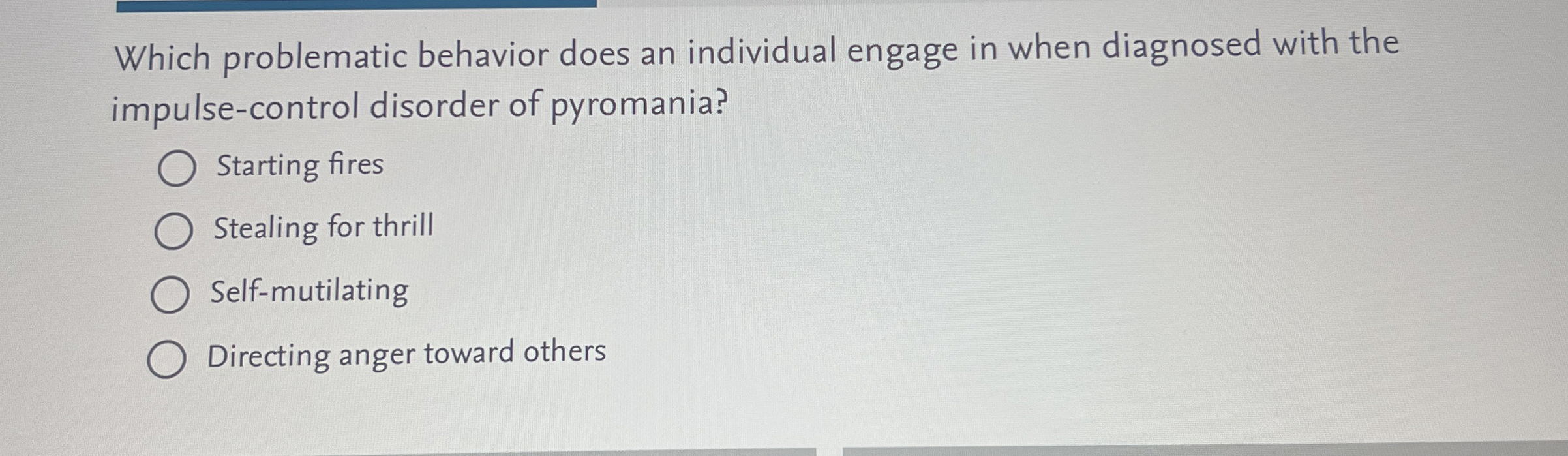 Solved Which problematic behavior does an individual engage | Chegg.com
