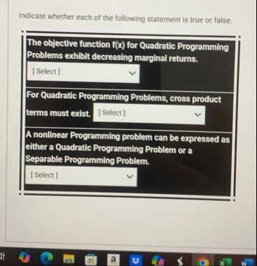 Solved Indicate whether each of the following statement is | Chegg.com