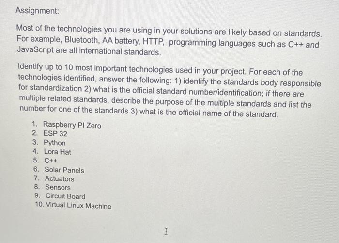 Solved Most of the technologies you are using in your | Chegg.com