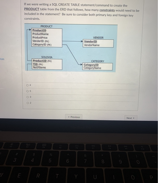 Solved If we were writing a SQL CREATE TABLE | Chegg.com