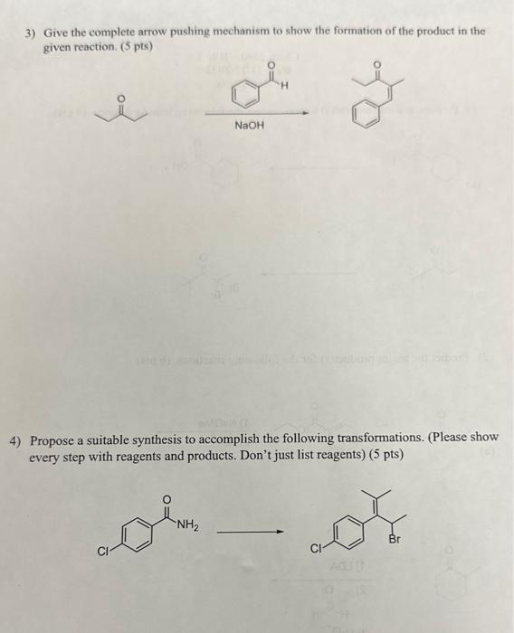 Solved 3) Give the complete arrow pushing mechanism to show | Chegg.com