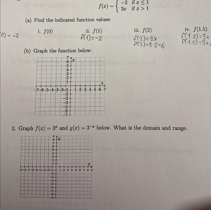 Solved f(x)={−23x if x≤1 if x>1 (a) Find the indicated | Chegg.com