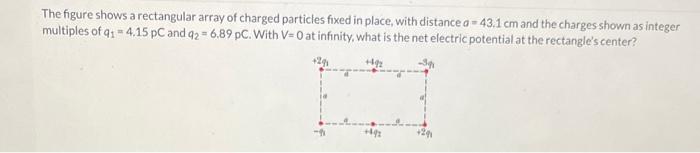 Solved The figure shows a rectangular array of charged | Chegg.com