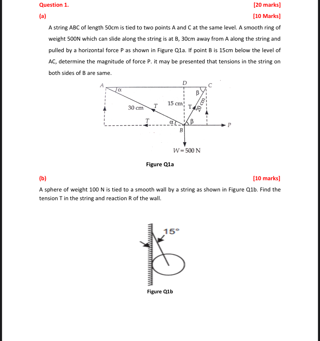 Solved Question 1.[20 ﻿marks](a)[10 ﻿Marks]A string \( ﻿A B | Chegg.com