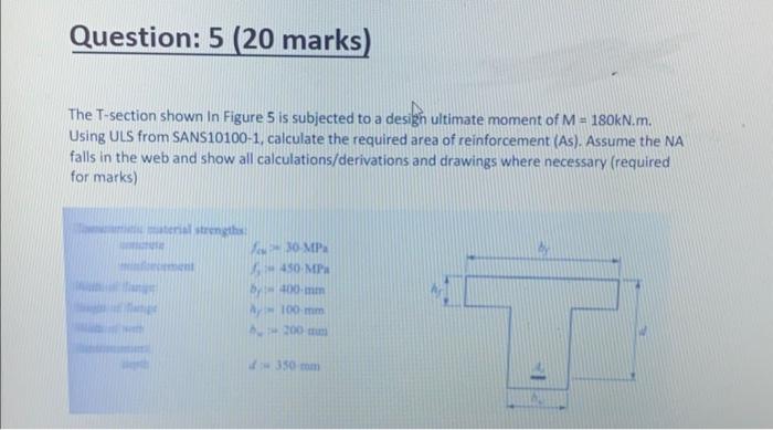 Solved The T-section shown In Figure 5 is subjected to a | Chegg.com