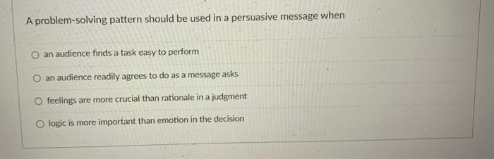 Solved A problem-solving pattern should be used in a | Chegg.com