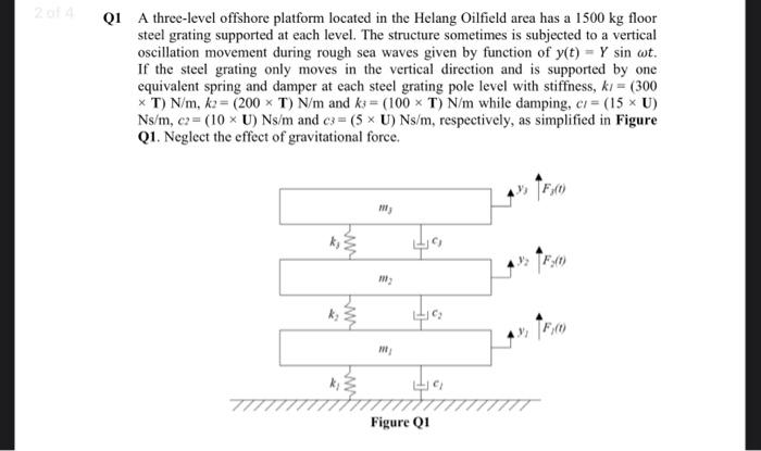 Solved Q1 A three-level offshore platform located in the | Chegg.com