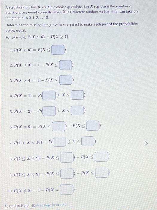 Solved A statistics quiz has 10 multiple choice questions. | Chegg.com