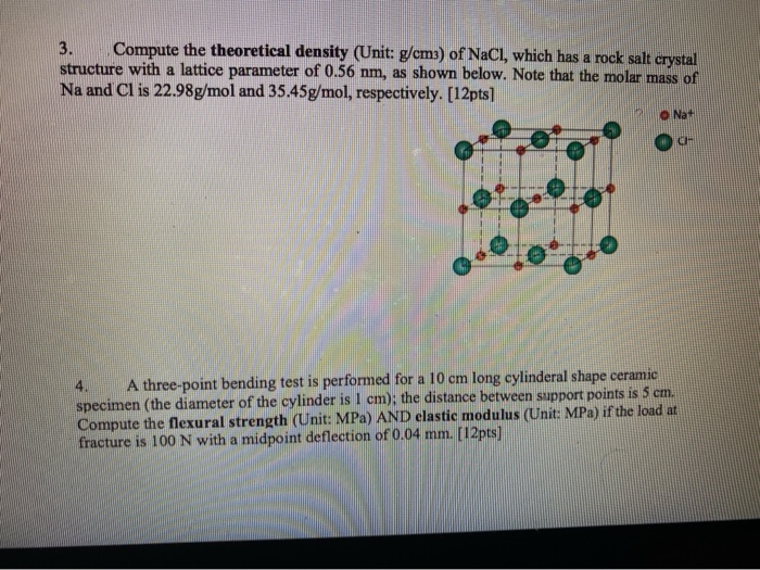 Solved Compute the theoretical density (Unit: g/cm3) of | Chegg.com
