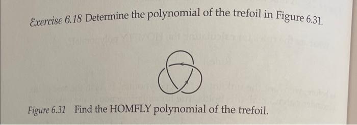 Solved Exercise 6.18 Determine the polynomial of the trefoil | Chegg.com