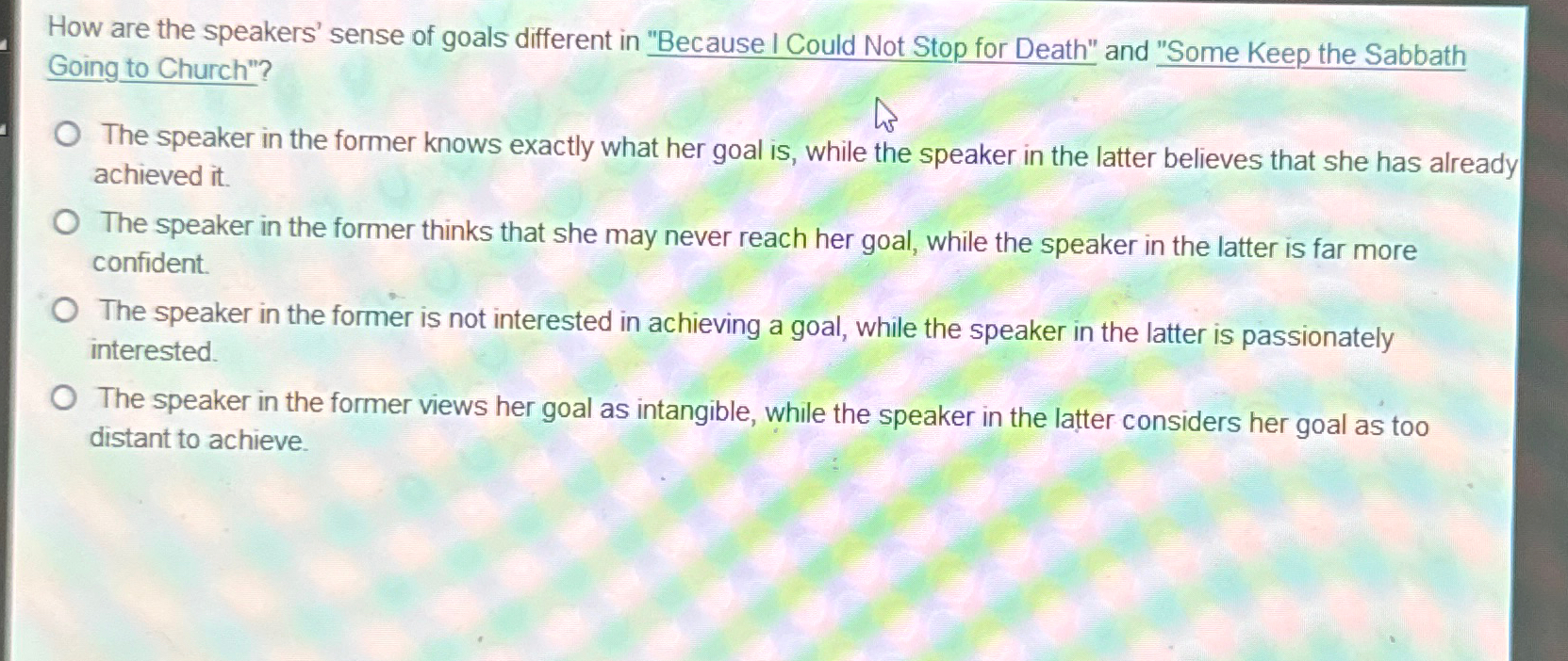 Solved How are the speakers' sense of goals different in | Chegg.com