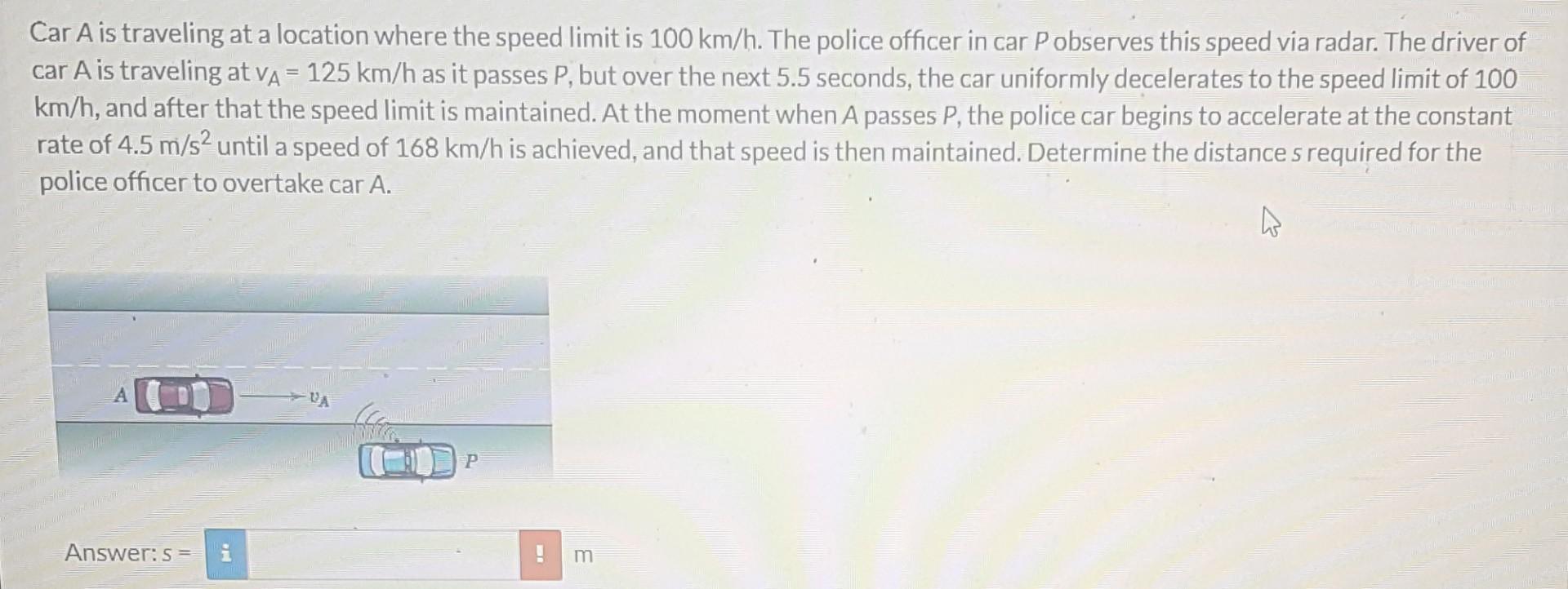 Solved Car A is traveling at a location where the speed | Chegg.com