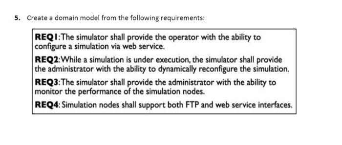 Solved 5. Create a domain model from the following | Chegg.com