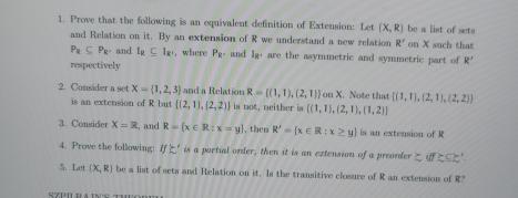Solved 1 ﻿Prove that the following is an equivalent | Chegg.com