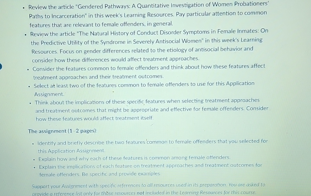 Solved Review the article "Gendered Pathways: A Quantitative | Chegg.com