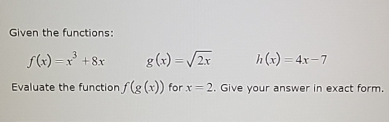 Solved Given the | Chegg.com
