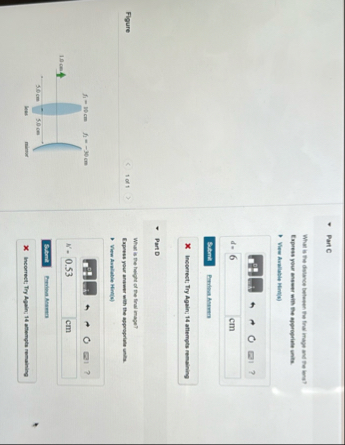 Solved Part CWhat is fie distance between the from image and | Chegg.com