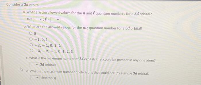 Solved a. What are the allowed values for the n and ℓ | Chegg.com