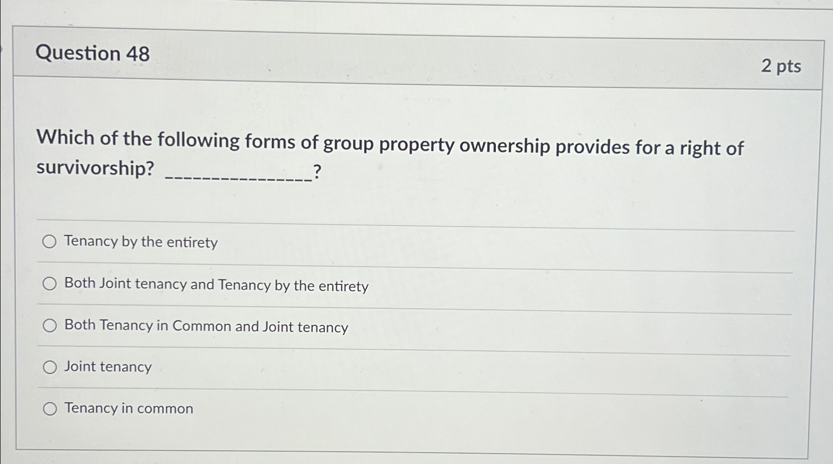 Solved Question 482 ﻿ptsWhich of the following forms of | Chegg.com