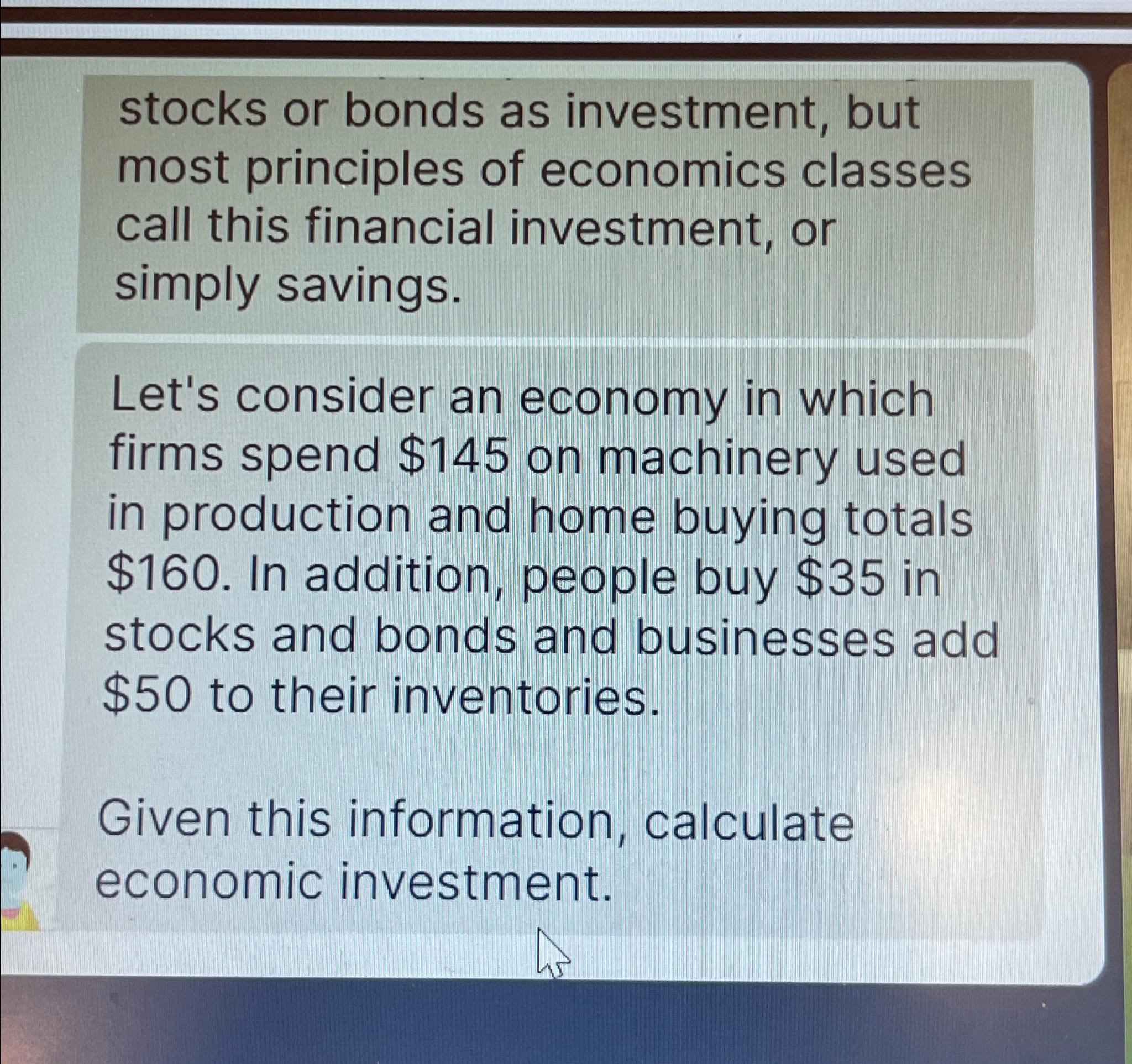 Solved stocks or bonds as investment, but most principles of | Chegg.com