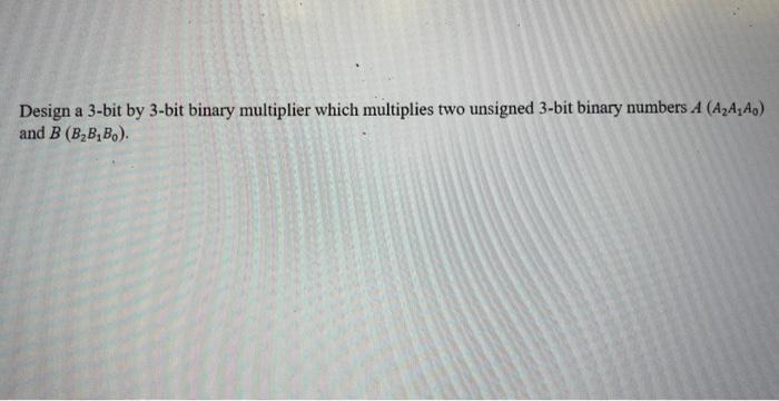 Solved Design a 3-bit by 3-bit binary multiplier which | Chegg.com
