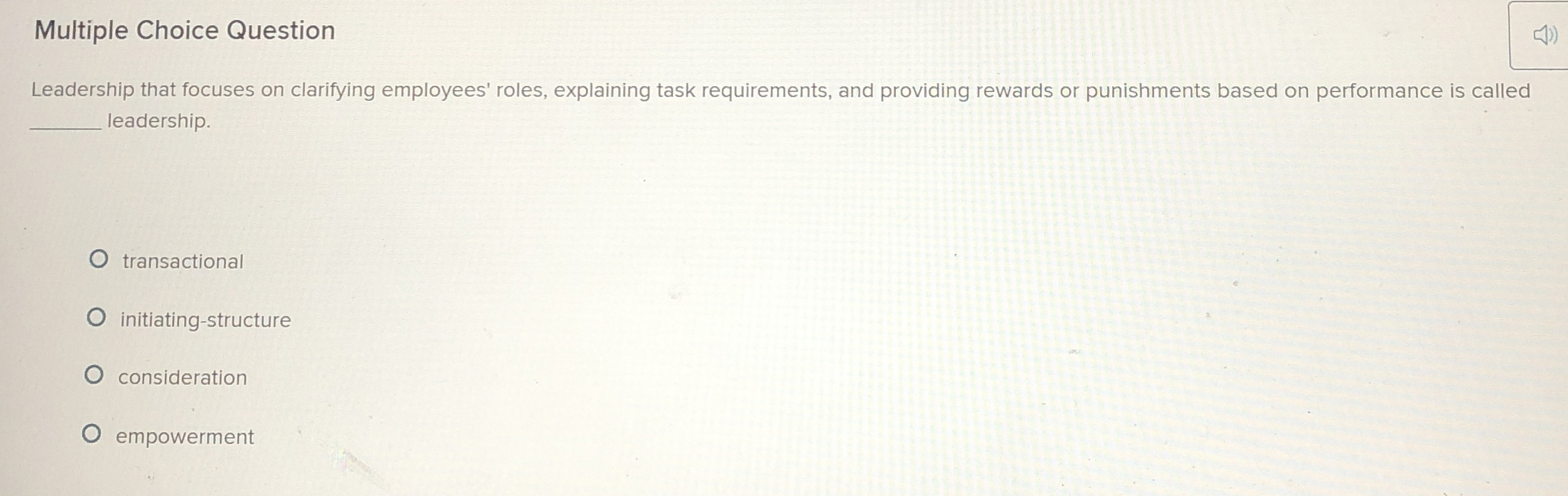 Solved Multiple Choice QuestionLeadership that focuses on | Chegg.com