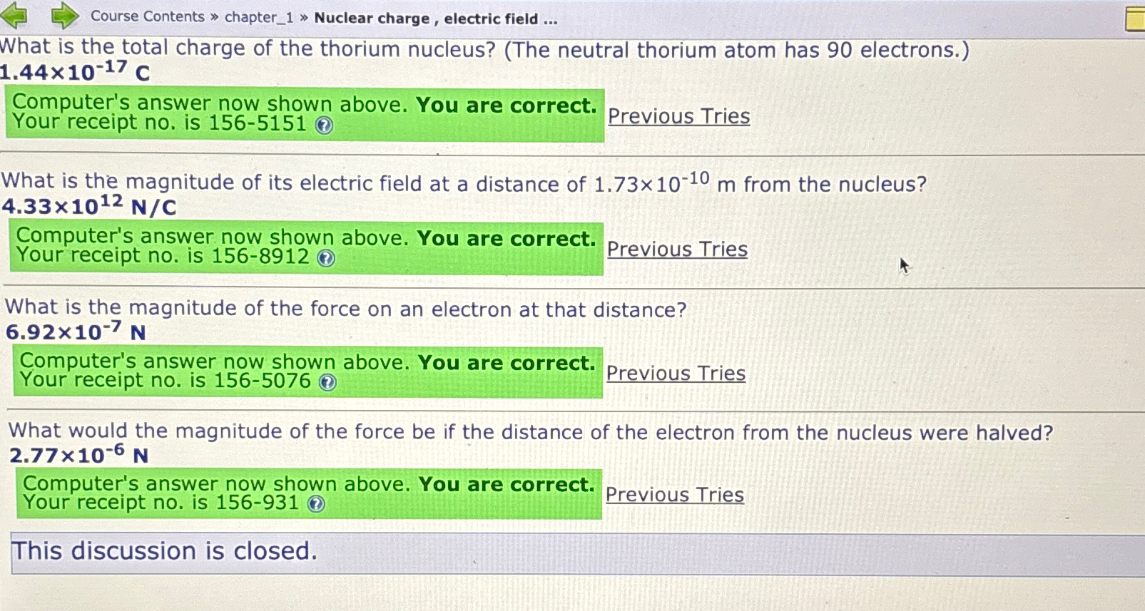 Solved Course Contents » ﻿chapter_1 » ﻿Nuclear charge , | Chegg.com