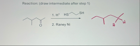 Solved Reaction: (draw intermediate after step 1)2. ﻿Raney | Chegg.com