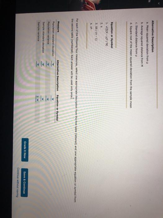 Solved is Alternative Description a. Mean squared deviation | Chegg.com Solved is Alternative Description a. Mean squared deviation | Chegg.com