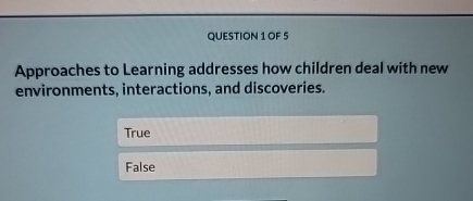 Solved QUESTION 1 ﻿OF 5Approaches to Learning addresses how | Chegg.com