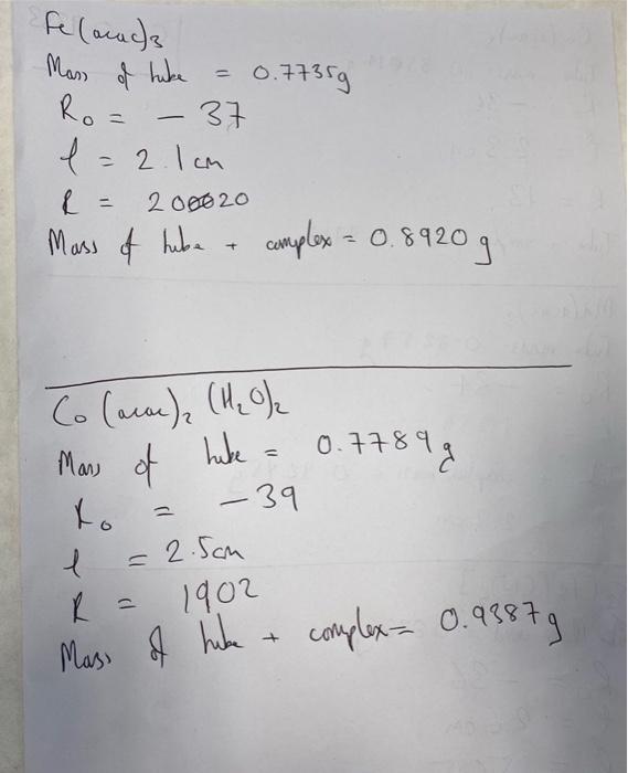Solved 27/10/2022 14:30:25Fe(acal)3Mass of hile =0.7735 g | Chegg.com