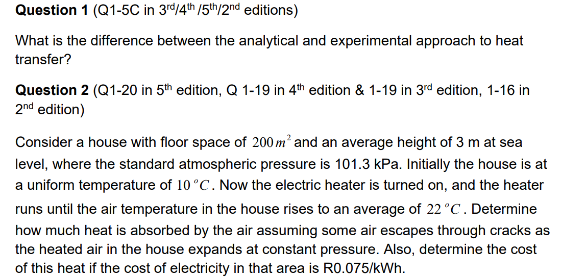 Solved Question 1 (Q1-5C in 3rd/4th /5th/2nd editions)What | Chegg.com