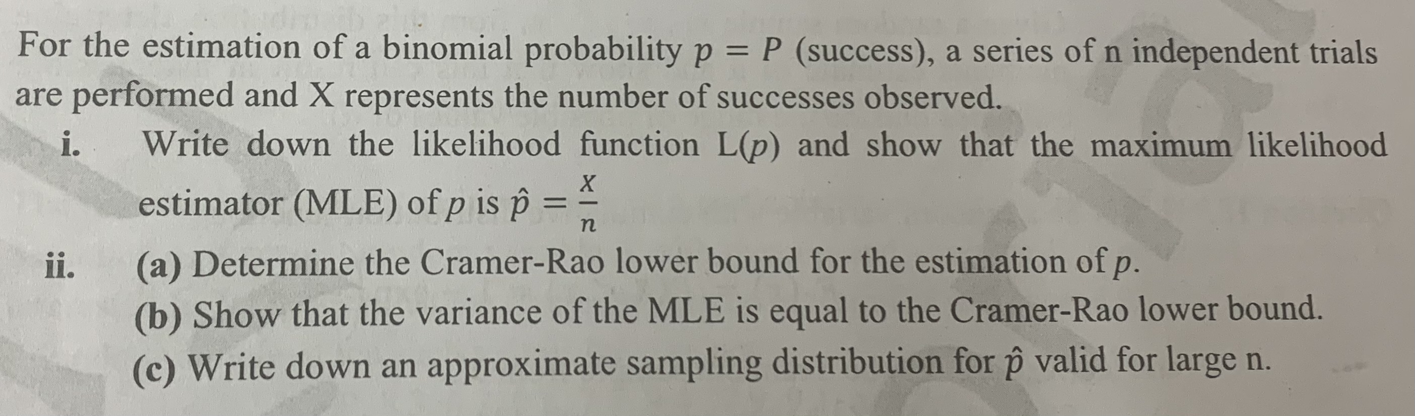 Solved For the estimation of a binomial probability | Chegg.com
