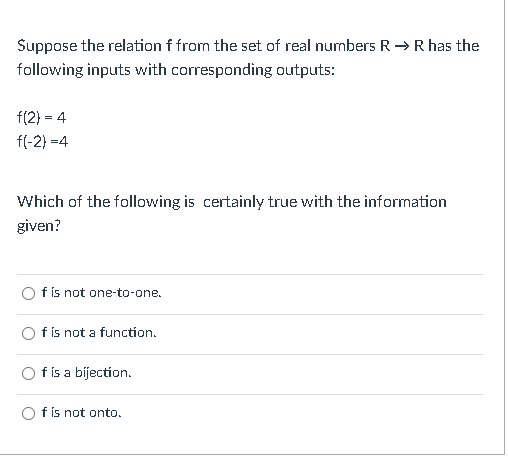 Solved Suppose the relation from the set of real numbers R→R | Chegg.com