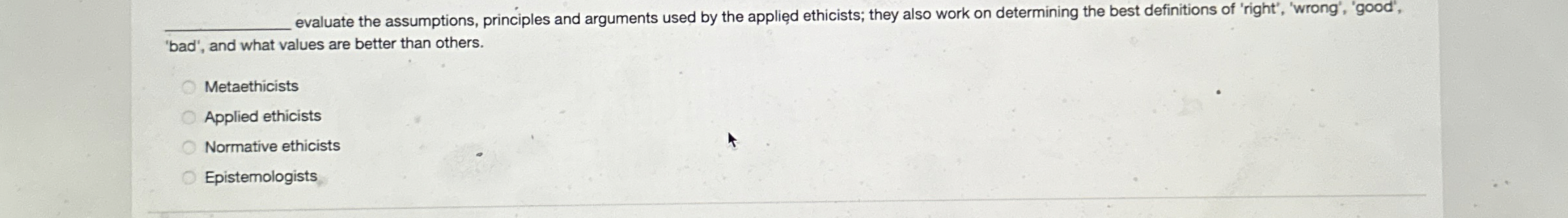 Solved q, ﻿evaluate the assumptions, principles and | Chegg.com